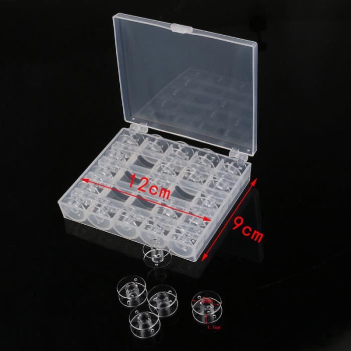 25 bobines de transparentes avec boîtier de rangement 126 pcs assorties ...