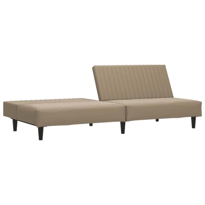 KIT Canapé-lit 2 places cappuccino similicuir - SALALIS - MPW15450 ...