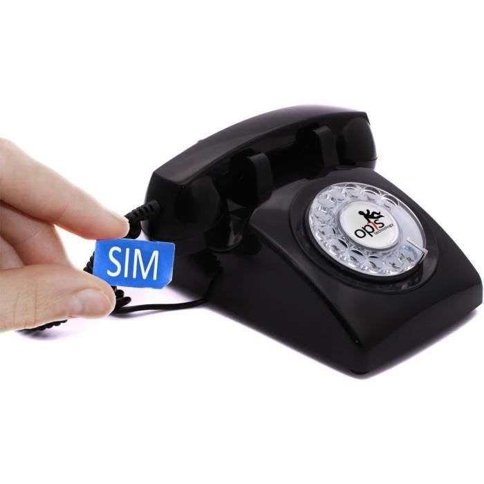 Opis 60S Mobile: Rétro Téléphone Avec Carte Sim-Vintage Téléphone Carte ...