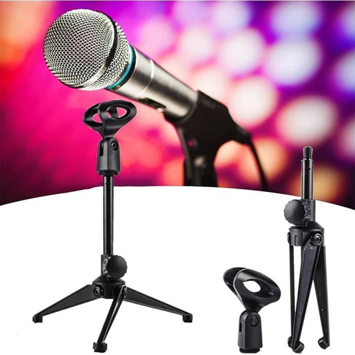 Pied Micro Support Micro Réglable Hauteur 18-25 Cm Pliable Portable Trépied Microphone Stand ...