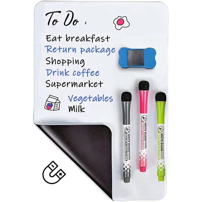 Tableau Blanc Magnétique pour Frigo, Tableau Aimanté Effaçable, Adhesif ...