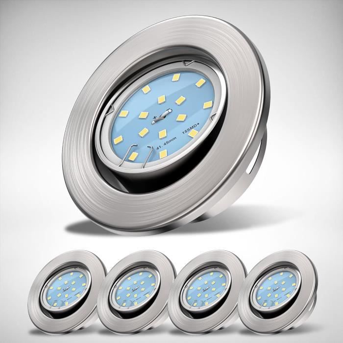 Lot de 5 spots LED encastrables ultra-plats orientables, spots salon ...