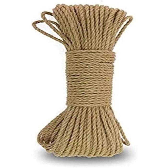N-X Corde de Chanvre 5 mm, Jardin Guirlande de Corde de Jute Naturelle ...