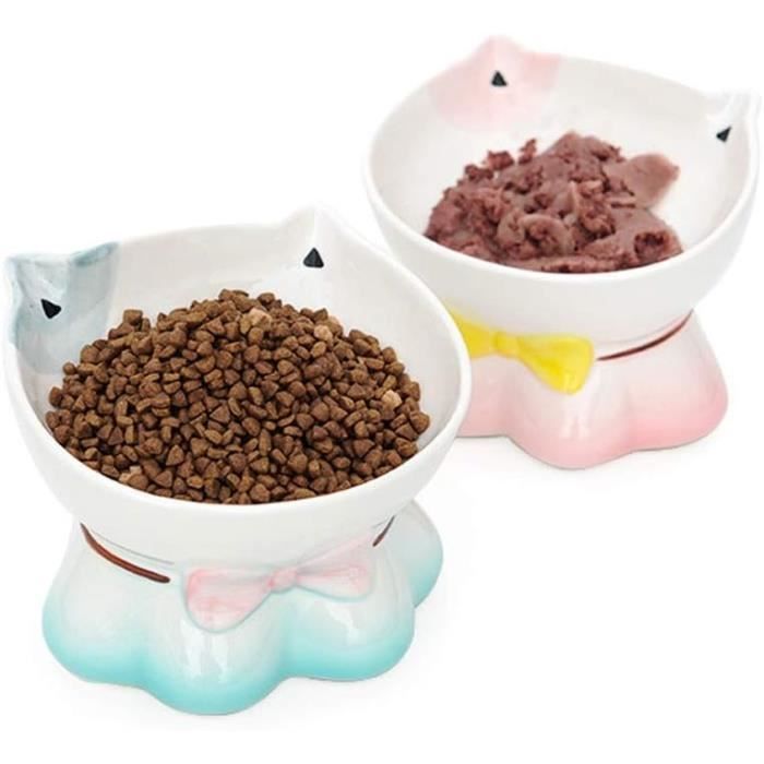 Gamelle Chat Surélevée Et Inclinée Maine Coon, Bol Orthopédique Pour ...
