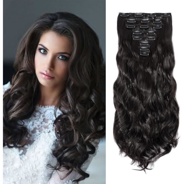 Extension A Clip Cheveux Naturel Ondulé Bouclés Extensions Cheveux ...