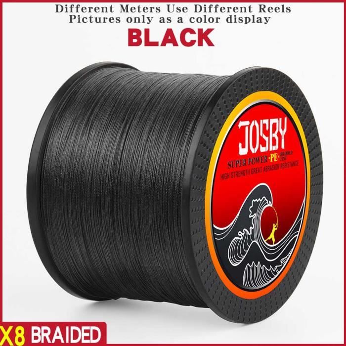 8 braided Black-500M-100LB-0.58MM -Tresse de pêche à 8 brins,fil ...