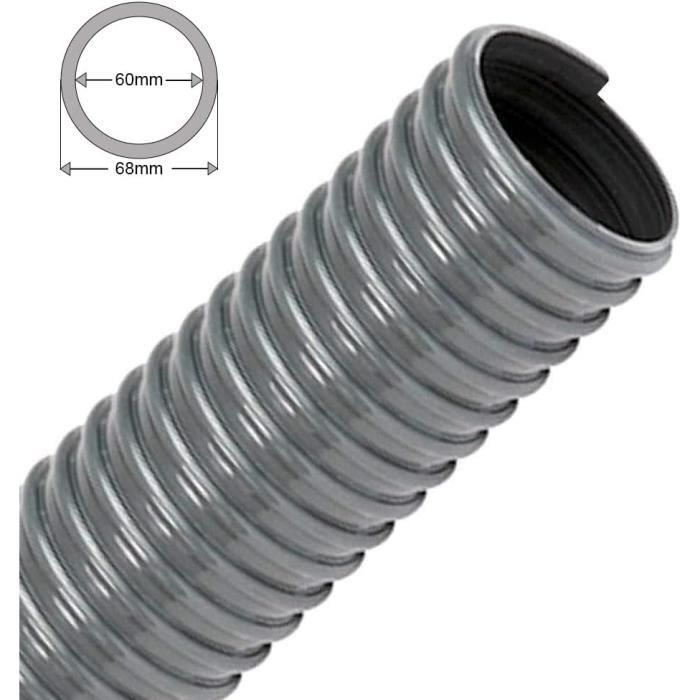Tuyau d'aspiration en PVC 60 mm - Longueur au mètre - Léger et flexible - Tuyau en spirale en ...