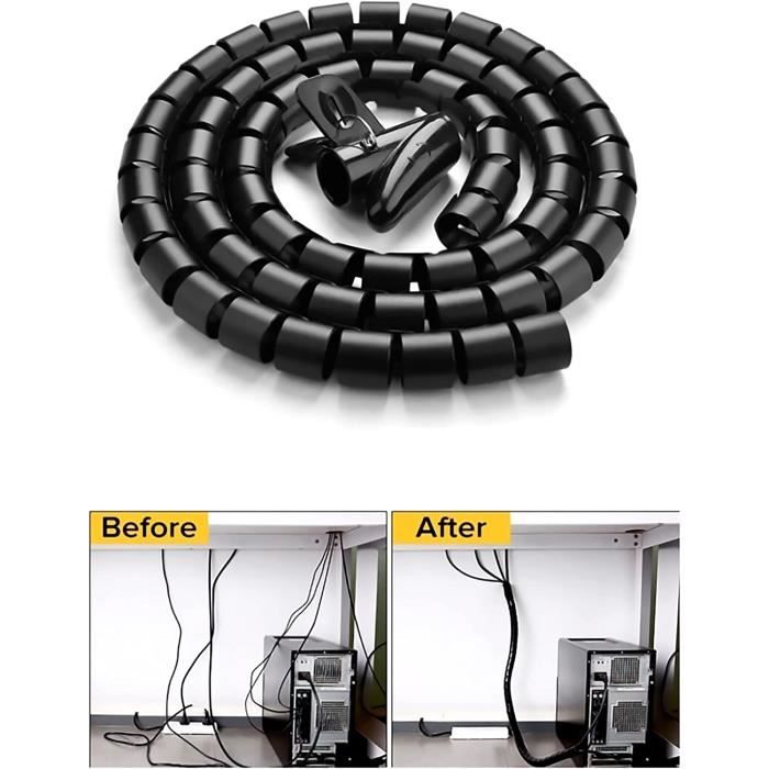 Beentop Cache Cable, Gestion des Câbles au Bureau, Gaine Souple ...