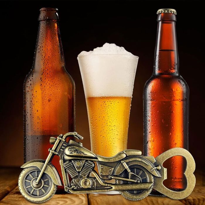 Decapsuleur Alliage de Zinc, Décapsuleur Biere Moto Rétro Bronze, Ouvre ...