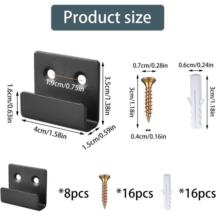 Mural Equerre En U Crochets 8 Pièces Crochets Robustes Carreaux De ...
