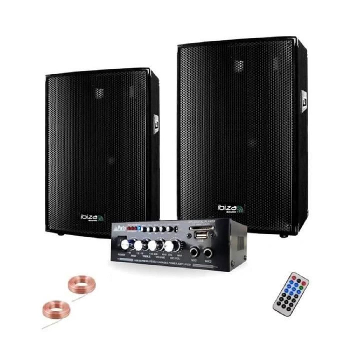 SONO 600 + AMPLI + 2 ENCEINTES 300W PA DJ SONO LED LIGHT CLUB BAR ...
