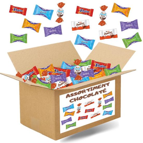 Assortiment de 420 mini chocolats : Kinder Schokobons et Mini Bueno ...