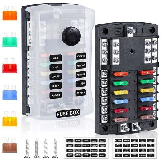 300A 12 Way Fuse Block Fuse Box with LED Indicator for 12V-24V Car ...