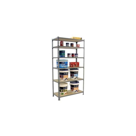 Étagère métallique - SIMON RACK - MADERCLICK MEGAPLUS - 6 niveaux - 2500 x 1200 x 500 mm - Gris ...
