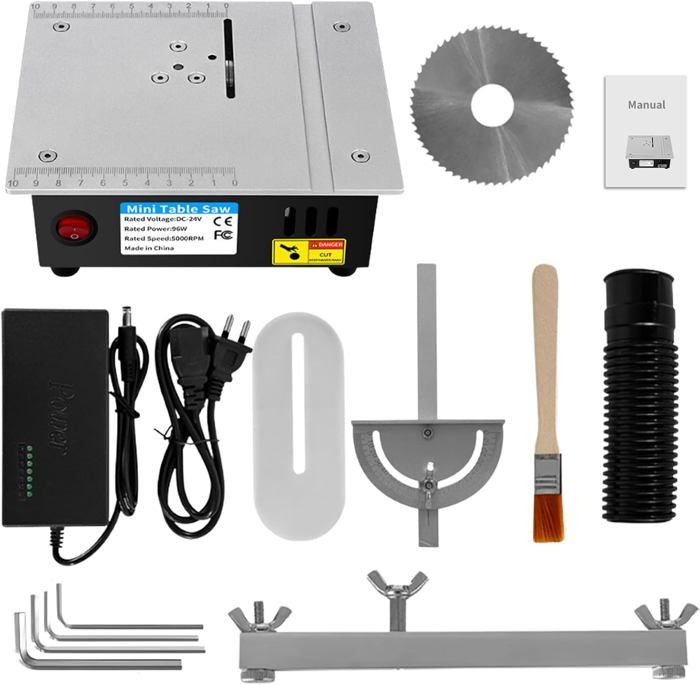 Scie sur table DIY, Mini Scie à Table Réglable 7 Vitesses 96W Scie à ...