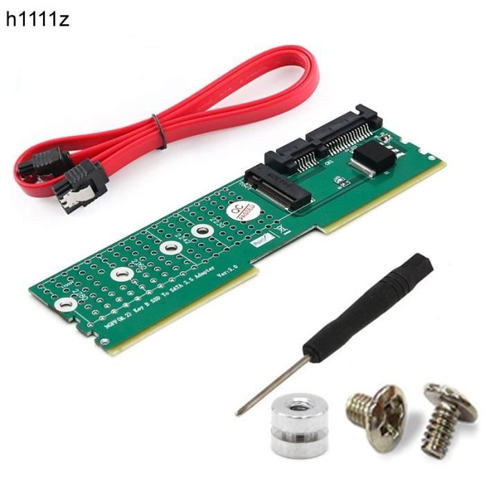 Green - Adaptateur M.2 NGFF b key SATA Bus SSD vers SATA 3, carte'extension de fente mémoire DDR ...