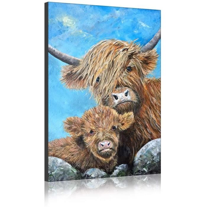 Vache des Vaches Highland Toile Mur Art Imprime Moderne Pop Peinture ...