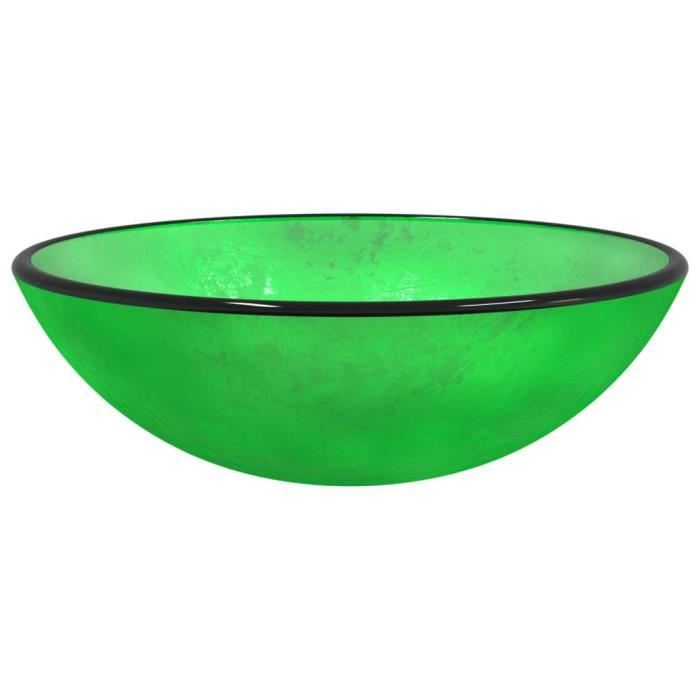 Lavabo en verre trempé - Marque - Modèle - Vert - Rectangulaire - 42x14 ...