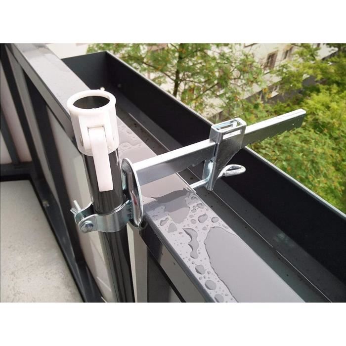 Support de parasol pour balcon - En acier galvanisé - Pour parasol de ...