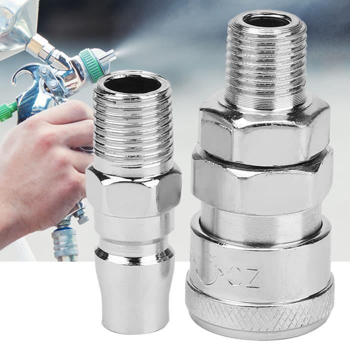Cikonielf connecteur d'air rapide Ensemble de coupleur rapide à filetage extérieur en fer zingué ...