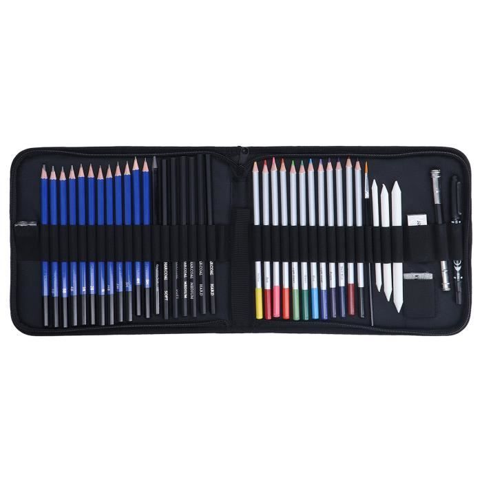 Drfeify ensemble de crayons de dessin en graphite 42 pièces ensemble de dessin au crayon pour ...
