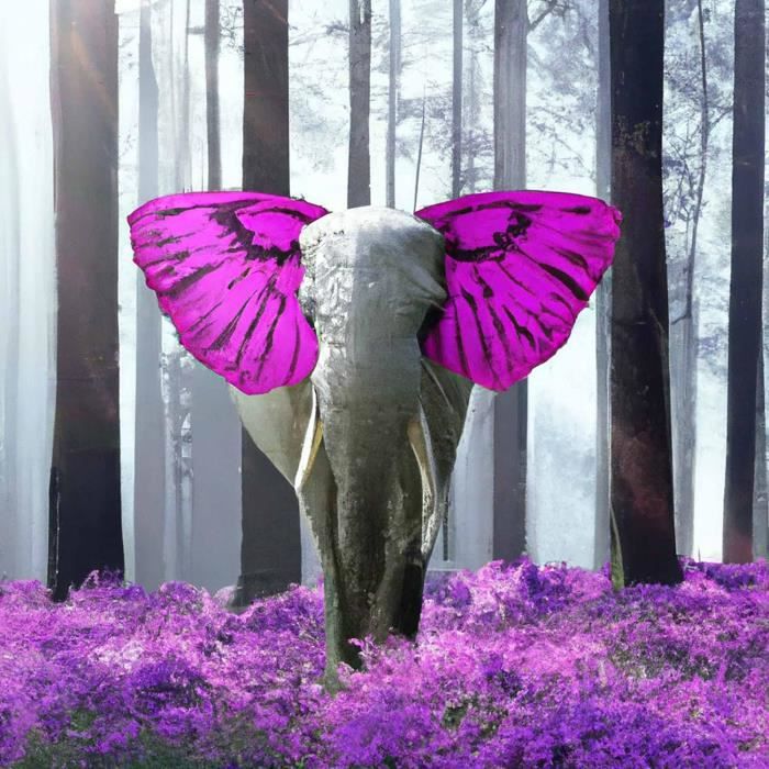 5D Diamond Painting Elephant, Broderie Diamant Papillon Animal, Canevas ...