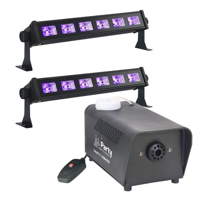 2 BARRES A LED UV jeux de lumières MACHINE à FUMÉE 400W soirée fluo garantie PA DJ LED MIX SONO ...