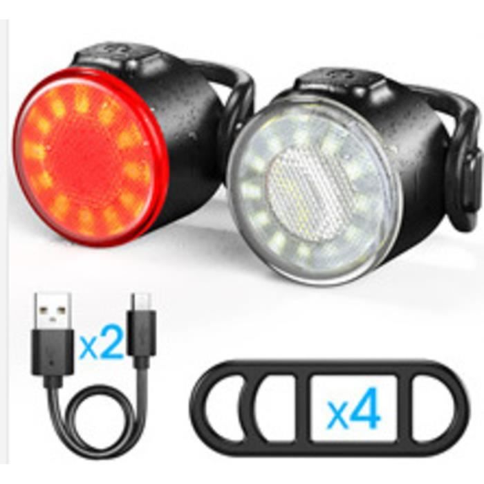 Lumiere Velo Avant et Arriere kit, Eclairage Velo a LED Puissant, Lampe ...