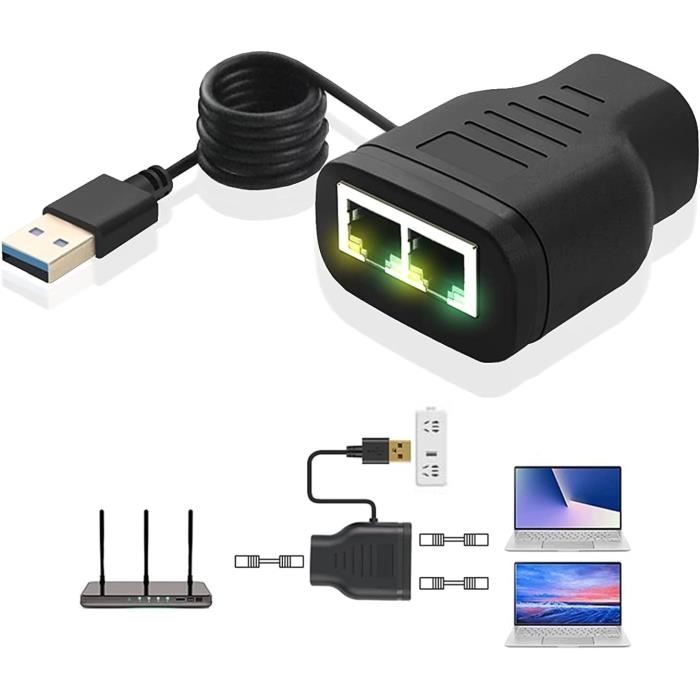 A11Cs Adaptateur Rj45 1 Vers 2 (2 Ports Réseau D'Accès Internet ...