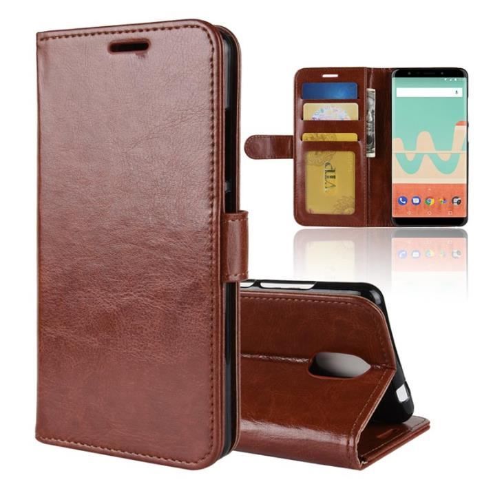Coque Wiko View GO, Étui Portefeuille en Cuir Housse Flip Folio ...