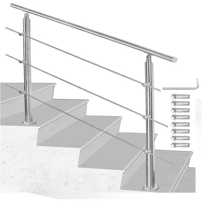 Joparri Rampe d'escalier en acier inoxydable extérieur et intérieur 160 ...