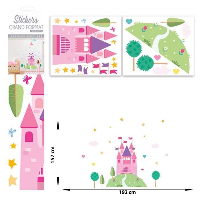 STC - Stickers Enfant grand format Chateau de Princesse Décoration ...