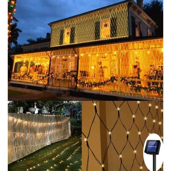 Filet Lumineux Solaire - TRAHOO - 3M*2M - LED Clignotant - 8 Modes D ...