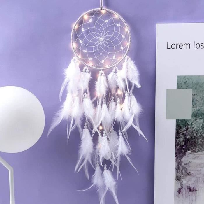 Attrape reveCapteur De Rêves en Plumes Attrape Rêve Lumineux Fait Main ...