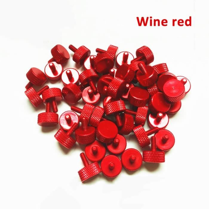 Wine red-M3-40mm -Vis à tête ronde et plate en alliage d'aluminium ...