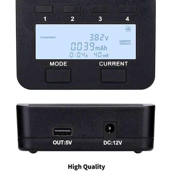 Chargeur Intelligent - LARGEIGHT - Lii-500 - 4 Emplacements - Écran LCD ...