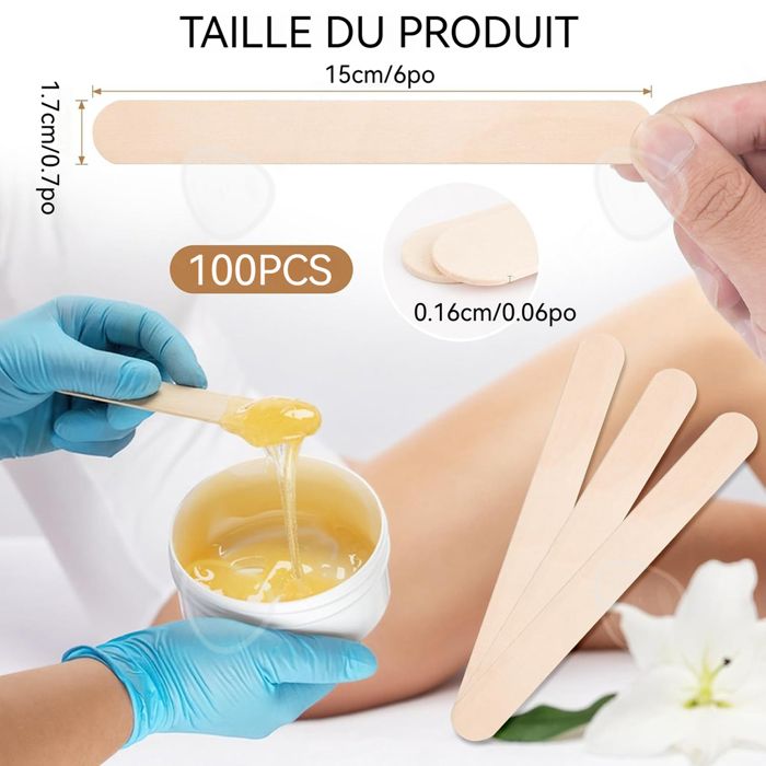 Exfoliation C Spatule 15x1,8cm 100pcs Facile à utiliser Grand bâtonnet ...