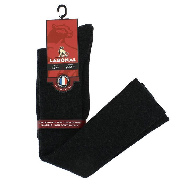 Labonal - Chaussette mi bas - uni non comprimant - Gris anthracite - 46 ...