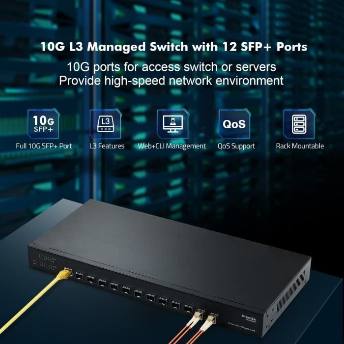 12 Port 10Gbps Sfp+ Managed Switch - Support 1G Sfp Et 10G Sfp+ ...