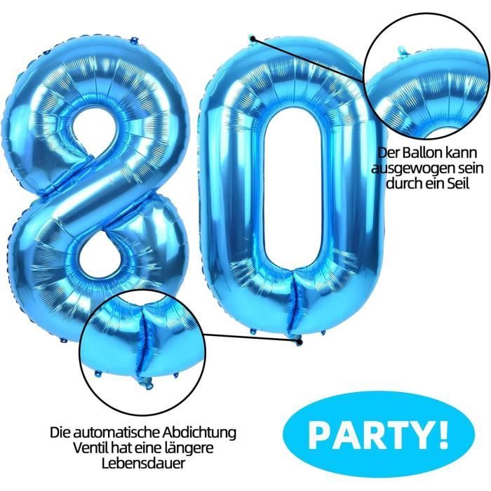 Ballon Gonflable Géant Pour Anniversaire De 80 Ans - Bleu Clair Xxl ...