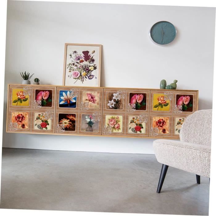 40 Pièces Carrelage Amovible Autocollant Applique Auto-Adhésif ...