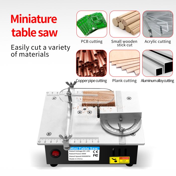 Scie sur table DIY, Mini Scie à Table Réglable 7 Vitesses 96W Scie à ...