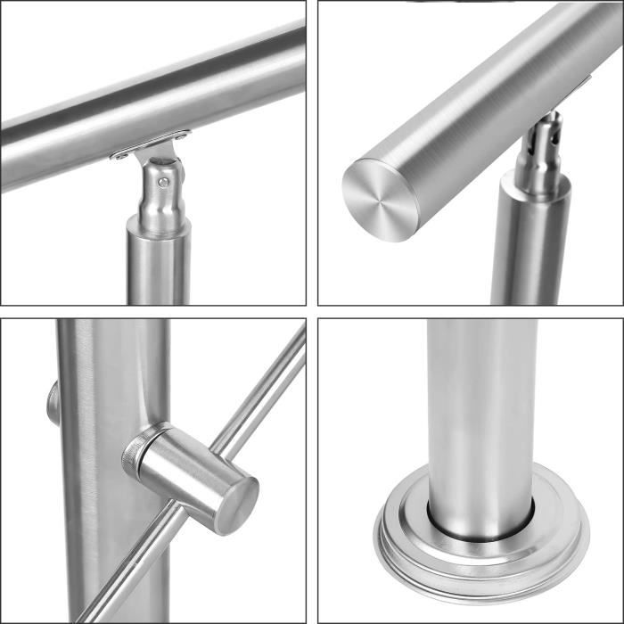 Joparri Rampe d'escalier en acier inoxydable extérieur et intérieur 160 ...