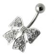 KODY PIERCING Piercing Nombril Pendant Noeud Papillon Cristal Argenté ...