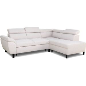 Canapé d'angle convertible têtière beige - Cdiscount