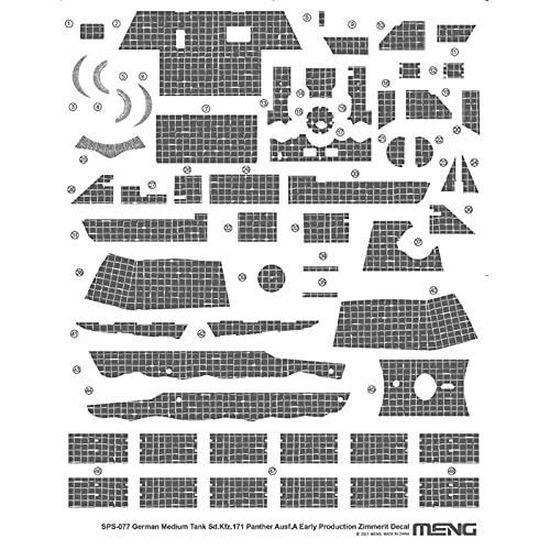 MENG MODEL STICKERS 1:35 - SD.KFZ.171 PANTHER AUSF A EARLY DECALS SPS ...
