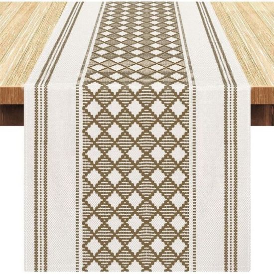 Chemin De Table En Lin Chemin Table Rustique Style Fermier Rayé ...