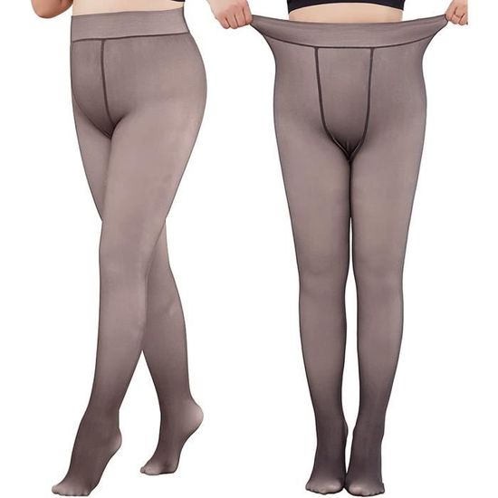 Collants chauds en polaire pour femmes - Grande taille - Résistant aux rayures - Gris Gris ...