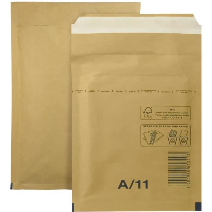 50 Enveloppes À Bulles D'Air A11 120 X 175 Mm Enveloppe À Bulles Marron ...