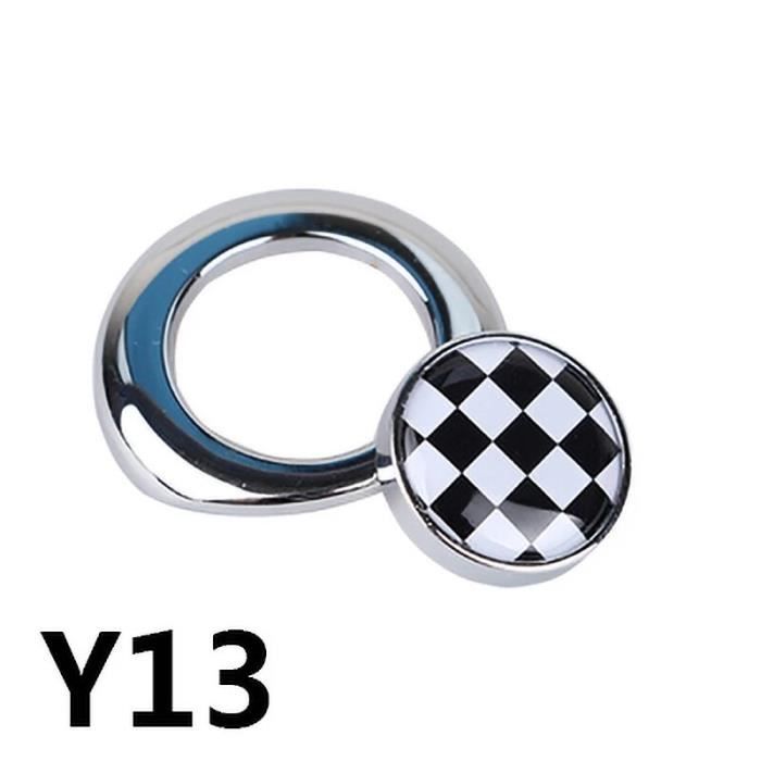 Y13-One-bouton de démarrage de décoration automobile Autocollant argent ...